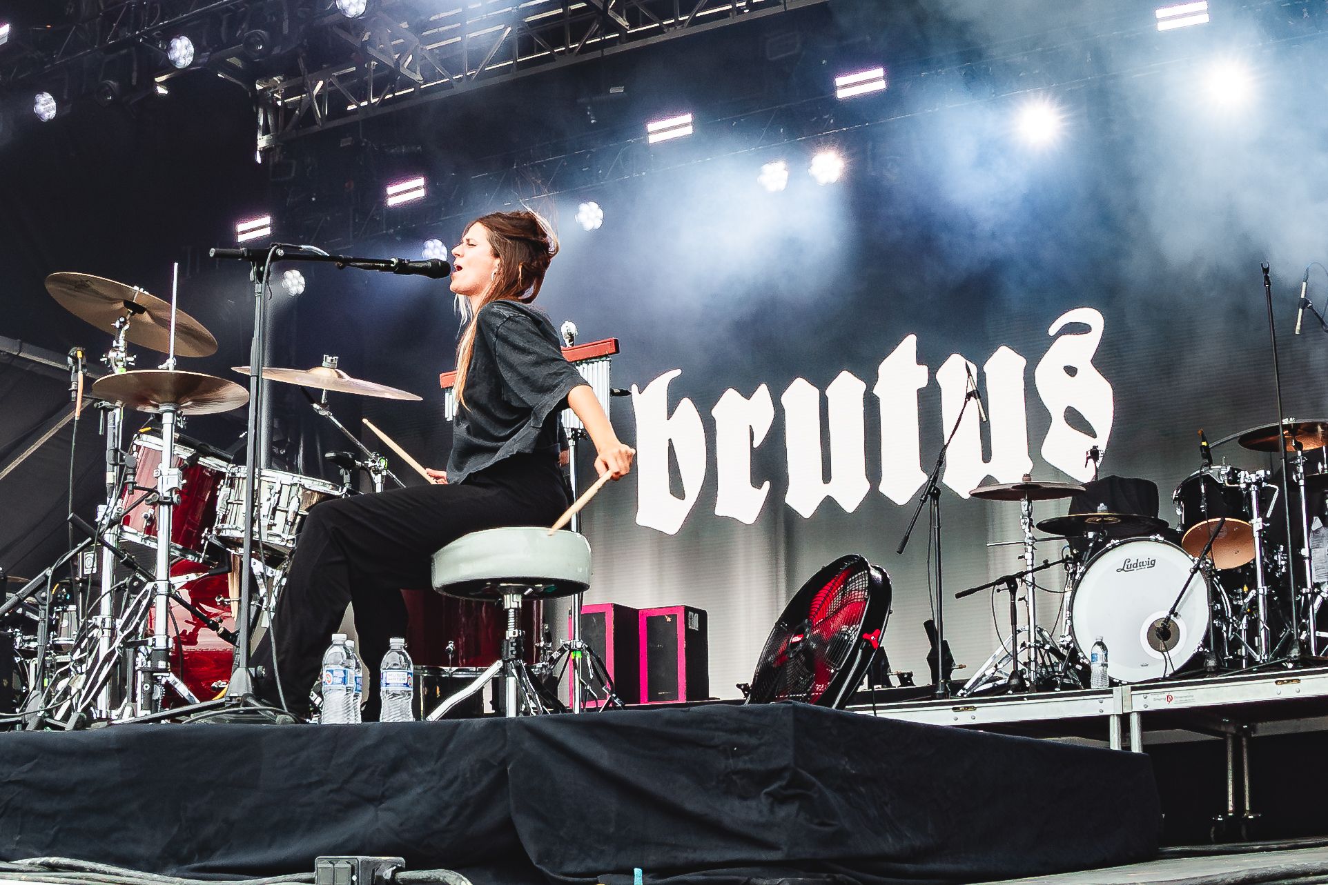 Belgian rockers Brutus performs on the Decibel Stage at Louder Than ...