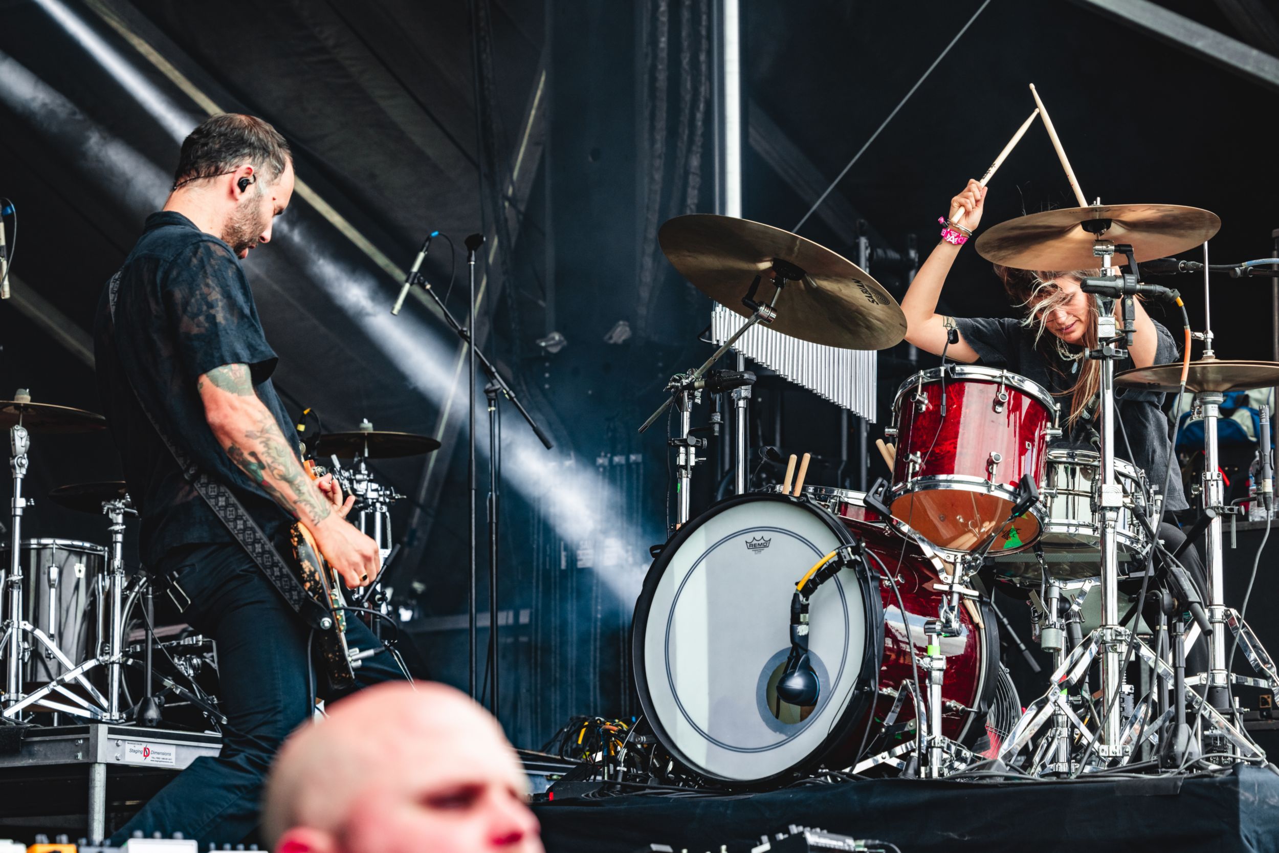 Belgian rockers Brutus performs on the Decibel Stage at Louder Than ...